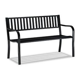 Relaxdays Gartenbank 10026117_0 schwarz Metall 127,5 cm