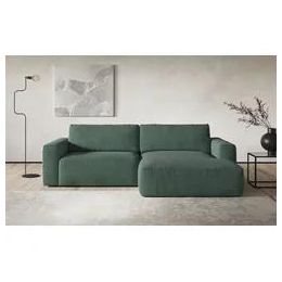 Ecksofa COTTA "Lasso L-Form, XL-Sofa", grün (racing grün), B:288cm, 100% Polyester, Sofas, mit breiter Recamiere im trendigen Cord oder angenehmen Strukturstoff