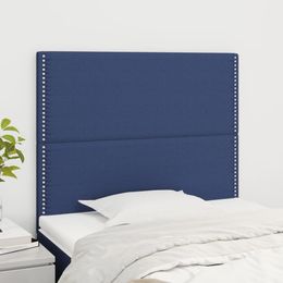vidaXL Kopfteile 2 Stk. Blau 100x5x78/88 cm Stoff