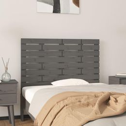 vidaXL Wand-Kopfteil Grau 106x3x63 cm Massivholz Kiefer