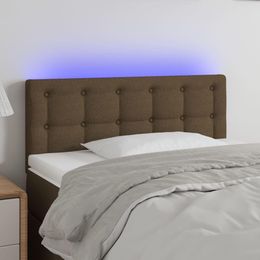vidaXL LED Kopfteil Dunkelbraun 100x5x78/88 cm Stoff
