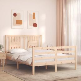 vidaXL Massivholzbett mit Kopfteil 120x200 cm