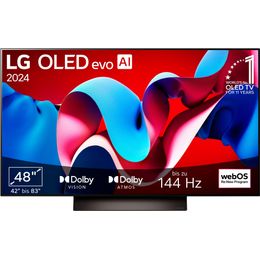 LG OLED-Fernseher, G (A-G), Fernseher, schwarz, 48