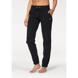 H.I.S. Relaxhose H.I.S Gr. 52/54, N-Gr, schwarz, Damen, Sweatware, Obermaterial: 60% Baumwolle, 40% Polyester, unifarben, Hosen, mit breitem Bund, Loungewear, Loungeanzug, Topseller