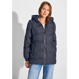 Steppjacke Cecil, Damen, Gr. S (38), blau (schwarz navy blau), Stoff, 100% Polyester, unifarben, casual, normal normal, ohne Ausschnitt, Langarm Bündchen, Jacken, mit Kapuze