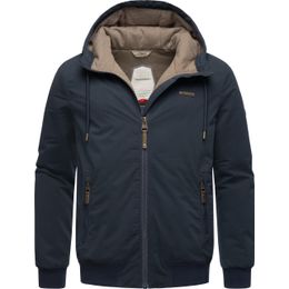 Winterjacke Ragwear "Maddy", Herren, Gr. L (52), blau (navy), Außenmaterial: 100% Polyester, Innenfutter: 100% Polyester, Wattierung: 100% Polyester, casual, gerade hüftbedeckend, hoch geschlossener Ausschnitt, Langarm Ärmel ohne Ärmelschlitz Rippstrickbündchen, Jacken, stylische Herren Outdoorjacke mit großer Kapuze