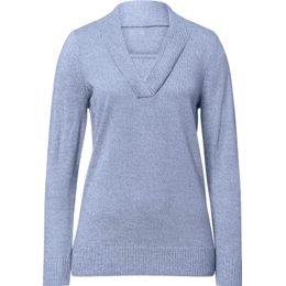 Damen 2-in-1-Pullover in Melange-Optik bleu-meliert, Größe 52