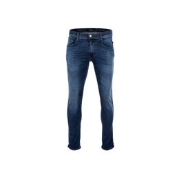 Regular-fit-Jeans Replay "Jeans Hyperflex ANBASS" Gr. 33, N-Gr, blau (dunkelblau), Herren, Obermaterial: 85% Baumwolle CO. 10% Polyester PES. 5% Elasthan EL., Jeans