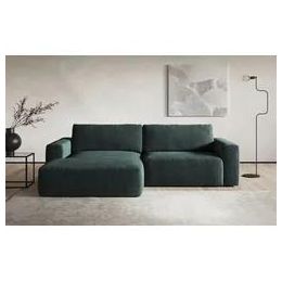 Ecksofa COTTA "Lasso L-Form, XL-Sofa", grün (hunter), B:288cm, 88% Polyester, 12% Polyamid, Sofas, mit breiter Recamiere im trendigen Cord oder angenehmen Strukturstoff