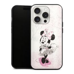 DeinDesign iPhone 15 Pro Handy Slim Case extra d&uuml;nn Silikon Handyh&uuml;lle schwarz H&uuml;lle Vintage Minnie Mouse Disney Silikon Slim Case
