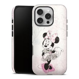DeinDesign iPhone 16 Pro Handy Panzer Handyh&uuml;lle robuste Outdoor H&uuml;lle Schutzh&uuml;lle gl&auml;nzend Vintage Minnie Mouse Disney Tough Case