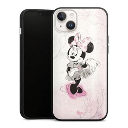 DeinDesign iPhone 14 Handy Premium Silikon H&uuml;lle Handyh&uuml;lle schwarz Case Vintage Minnie Mouse Disney Silikon Premium Case