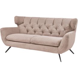 2,5-Sitzer 3C CANDY "Beatrice, extravagantes Megasofa, bequem, K&uuml;chensofa", rosa (ros&eacute;), B:200cm H:94cm T:95cm, 88% Polyester, 12% Polyacryl, Sofas, mit R&uuml;ckensteppung im Rautenmuster, in Samt Optik oder in Breitcord