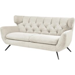 2,5-Sitzer 3C CANDY "Beatrice, extravagantes Megasofa, bequem, K&uuml;chensofa", wei&szlig;, B:200cm H:94cm T:95cm, 88% Polyester, 12% Polyacryl, Sofas, mit R&uuml;ckensteppung im Rautenmuster, in Samt Optik oder in Breitcord