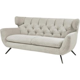 2,5-Sitzer 3C CANDY "Beatrice, extravagantes Megasofa, bequem, K&uuml;chensofa", grau (hellgrau), B:200cm H:94cm T:95cm, 88% Polyester, 12% Polyacryl, Sofas, mit R&uuml;ckensteppung im Rautenmuster, in Samt Optik oder in Breitcord