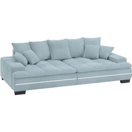 Big-Sofa MR. COUCH "Haiti II", blau (novaclean avanti 14 blau grau), B:264cm H:85cm T:138cm, Novaclean Avanti (100% Polyester), Sofas, RGB-LED Beleuchtung, Kaltschaumpolsterung, bis 140 kg belastbar