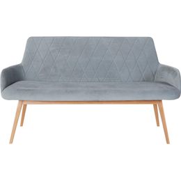 Sitzbank Home Affaire "Brest", grau (hellgrau, eiche farbe), B:160cm H:88cm T:60cm, Polyester, Sitzbänke, Sitz und Rücken gepolstert, mit Rautensteppung, Breite 160 cm