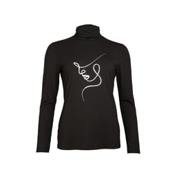 Langarmshirt Seidel Moden, Damen, Gr. 42, schwarz, Obermaterial: 95% Viskose, 5% Elasthan, bedruckt, Shirts, MADE IN GERMANY