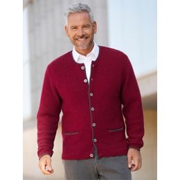 Marco Donati Herren Strickjacke, dunkelrot-meliert, Größe 54