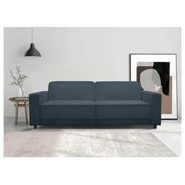 3-Sitzer DOREL HOME "Allie Schlafsofa 225 cm", blau, B:225cm H:82cm T:84cm, 100% Polyester, Sofas, Bett-Funktion (108/190cm), trendiger Cord o. pflegeleichter Velours