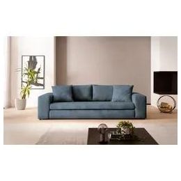 3-Sitzer Andas "SLEETLAND XXL in Samtvelours oder Vintage-Leder-Optik", blau, B:270cm H:72cm T:113cm, Sofas, besonders groß und bequem