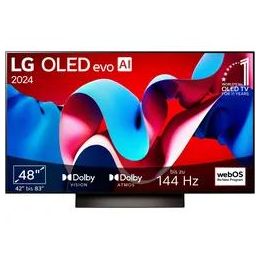 LG OLED-Fernseher, G (A-G), Fernseher, schwarz, 48