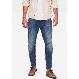 G-Star Raw Slim-fit-Jeans G-STAR "3301 Slim" Gr. 33, Länge 36, blau (vintage), Herren, Denim/Jeans, Obermaterial: 98% Baumwolle, 2% Elasthan, Abriebeffekte, Jeans, mit toller Waschung und Elasthan