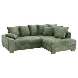 Ecksofa MR. COUCH "Nikita II, L-Form", grün (dolce 11 grün), B:243cm H:88cm T:190cm, Dolce (100% Polyester), Sofas, mit Kaltschaumpolsterung, wahlweise mit Bett und Bettkasten