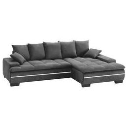 Ecksofa MR. COUCH "Haiti II, L-Form", schwarz (memphis 17 schwarz), B:280cm H:87cm T:180cm, Memphis (Grundgewebe - 100% Polyester; Nutzschicht- 90% Polyester / 10% Polyamide), Sofas, RGB-LED Beleuchtung, Kaltschaum, wahlweise mit Bett, Bettkasten