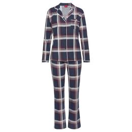 s.Oliver Pyjama mehrfarbig Gr. 32/34 für Damen. Mit V-Ausschnitt. Basic. Nachhaltig.