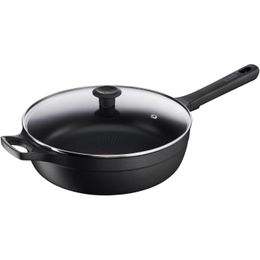 Schmorpfanne Tefal "Trattoria Pro", schwarz, B:28,8cm H:12,4cm L:51,8cm Ø:28cm, Pfannen, Robust, Antihaftversiegelung,Temperaturanzeiger, 28 cm, Induktion