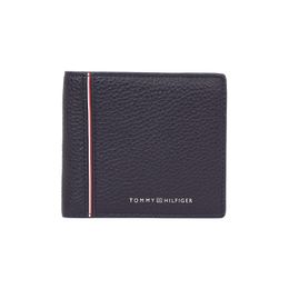 Geldbörse Tommy Hilfiger "TH CORP CC AND COIN", blau (space blau), Leder, Basic, Kleinlederwaren, Men Geldbeutel, Portemonnaie, Kartenetui mit bunten Streifen