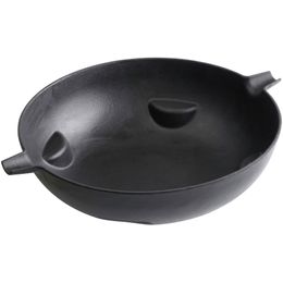 Wok Tepro, schwarz, H:10cm Ø:35,3cm, Pfannen, Guss-Wok-Einleger, ØxH: 35,3 × 10 cm