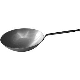 Pinti Inox Wok PINTINOX "Excalibur", silber (edelstahlfarben), H:9,4cm Ø:34cm, Pfannen, Induktionsgeeignet, mit Stilgriff, Ø 34 cm