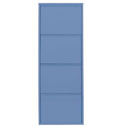 Schuhschrank HEINE HOME, blau (rauchblau), B:50cm H:136cm T:15cm, Stahl, Schränke