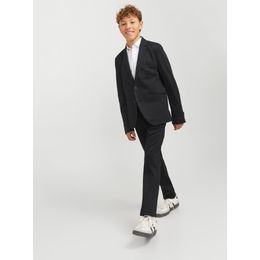 Jack & Jones Anzug JACK & JONES JUNIOR "JJEJAXON JERSEY SUIT NOOS JNR", Jungen, Gr. 170, N-Gr, schwarz, Jersey, Obermaterial: 79% Polyester, 18% Viskose, 3% Elasthan, unifarben, modisch, slim fit, Anzüge