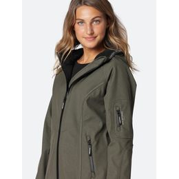 Softshelljacke Ilse Jacobsen "RAIN37" Gr. 46, grün (army), Damen, Obermaterial: 94% Polyester, 6% Elasthan; Futter: 100% Polyester, Jacken, Atmungsaktiv, Kapuze, wasserdicht, leicht, YKK 2-Wege Reißverschluss