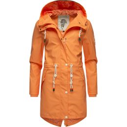 Regenjacke Navahoo "Tropical Stormoo" Gr. M (38), rot (apricot), Damen, Obermaterial: 70% Polyester, 30% Polyurethan, Innenfutter: 100% Polyester, Ärmelfutter: 100% Polyester, Wattierung: 100% Polyester, Jacken, Wasserdichter Damen Outdoor Regenmantel