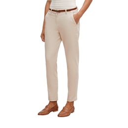 comma, Chinohose COMMA Gr. 36, N-Gr, beige (sand), Damen, Web, Obermaterial: 65% Baumwolle, 30% Polyester, 5% Elasthan, unifarben, Hosen, mit Gürtel und Stretch