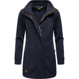 Sweatjacke Ragwear "Letrice Bonded", Damen, Gr. L (40), blau (navy), Sweatware, Obermaterial:100% Polyester, tailliert Po-bedeckend, hoch geschlossener Ausschnitt, Ärmel ohne Ärmelschlitz normaler Saum, Sweatjacken, Elegante Zip-Jacke mit hohem Kragen in Feinstrickoptik