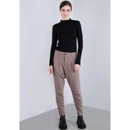 Bundfaltenhose Imperial, Damen, Gr. M (38), N-Gr, beige (almond), Web, Obermaterial: 72% Polyester, 23% Viskose, 5% Elasthan, unifarben, modisch, lässig geschnitten, Hosen, lässig geschnitten