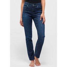 Straight-Jeans Angels "CICI", Damen, Gr. 36, Länge 32, blau (schwarz indigo used), Denim/Jeans, Obermaterial: 92% Baumwolle, 6% Polyester, 2% Elasthan, casual, straight fit, Jeans