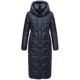 Steppmantel Navahoo "Waffelchen", Damen, Gr. XXL (44), blau (navy), Obermaterial: 100% Polyester; Futter: 100% Polyester; Wattierung: 100% Polyester, figurumspielend ca. Mitte Wade, hoch geschlossener Ausschnitt, &Auml;rmel ohne &Auml;rmelschlitz Rippstrickb&uuml;ndchen, M&auml;ntel Steppmantel, Wintermantel mit Gehschlitzen und Kapuze