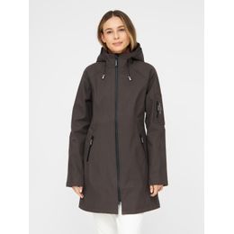 Softshelljacke Ilse Jacobsen "RAIN37" Gr. 40, braun (chocolate braun), Damen, Obermaterial: 94% Polyester, 6% Elasthan; Futter: 100% Polyester, Jacken, Atmungsaktiv, Kapuze, wasserdicht, leicht, YKK 2-Wege Reißverschluss