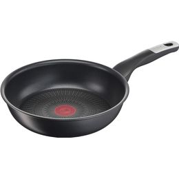 Bratpfanne Tefal "Unlimited", schwarz, B:25,8cm H:6cm L:43,4cm Ø:24cm, Pfannen, kratzfest, Induktionspfanne, Temperaturanzeiger, Made In France