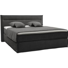 Boxspringbett Musterring "JustB SC100", schwarz, B:200cm L:215cm, Komplettbetten, Boxspringbett, schwebende Optik, inklusive Topper, verschiedene Farben, 180 x 200 cm