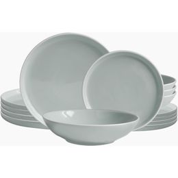 Tafelservice ECHTWERK "Nerea Nature-Design", grau, 12 tlg., Steingut, Geschirr-Sets, Pastellfarben