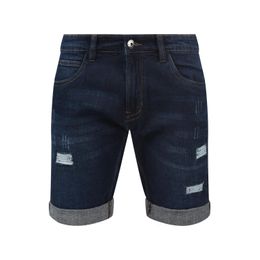 Jeansshorts INDICODE "Jeansshorts IDHallow" Gr. S, N-Gr, blau (dunkelblau), Herren, Web, Obermaterial: 98% Baumwolle CO. 2% Elasthan EL., Jeans