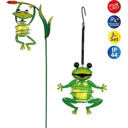 Näve LED Dekofigur NÄVE "FROSCH", grün, B:6,50cm H:66,00cm L:15,30cm Ø:6,50cm, Lampen, Inkl. Dämmerungssensor