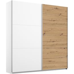 Schwebetürenschrank Rauch "Kleiderschrank Garderobe TOPSELLER AURELIO mit 3 Ausstattungsvarianten", weiß (alpinweiß, eiche artisan), B:175cm H:210cm T:59cm, Holzwerkstoff, Schränke, 3 verschiedene Ausstattungsvarianten Griffe aus Metall MADE IN GERMANY